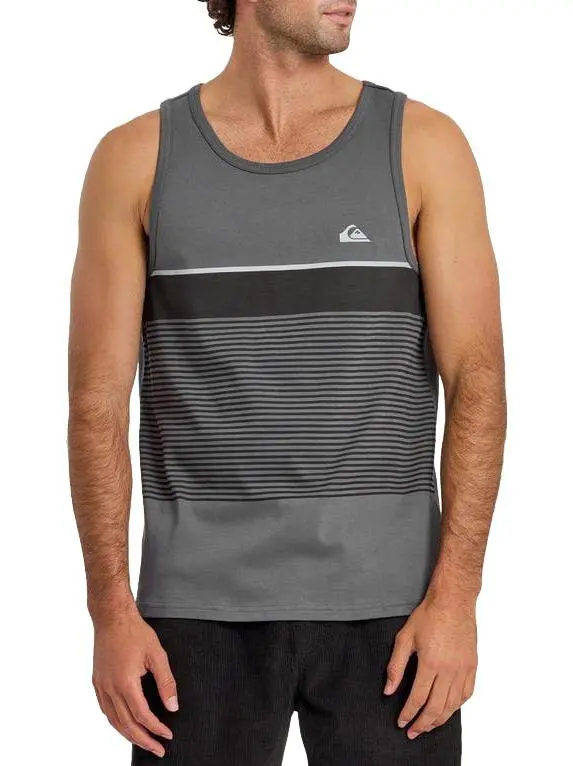 Quiksilver Tijuana Stripe Cotton Tank Top - Iron Gate