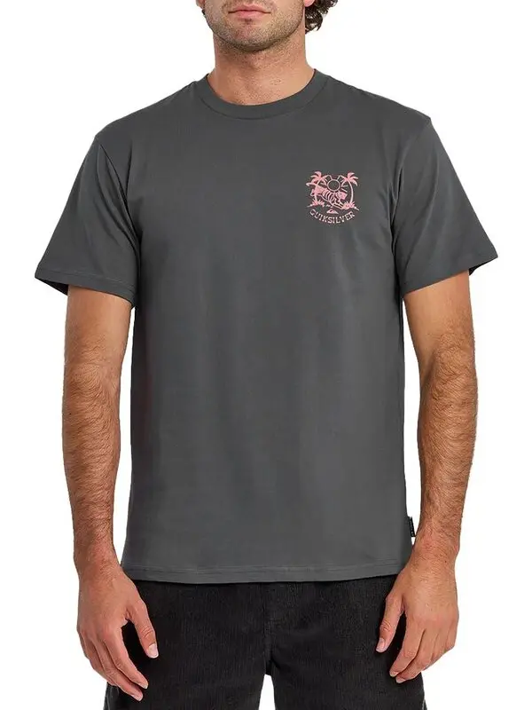 Quiksilver In The Wild Cotton Graphic T-shirt - Iron Gate