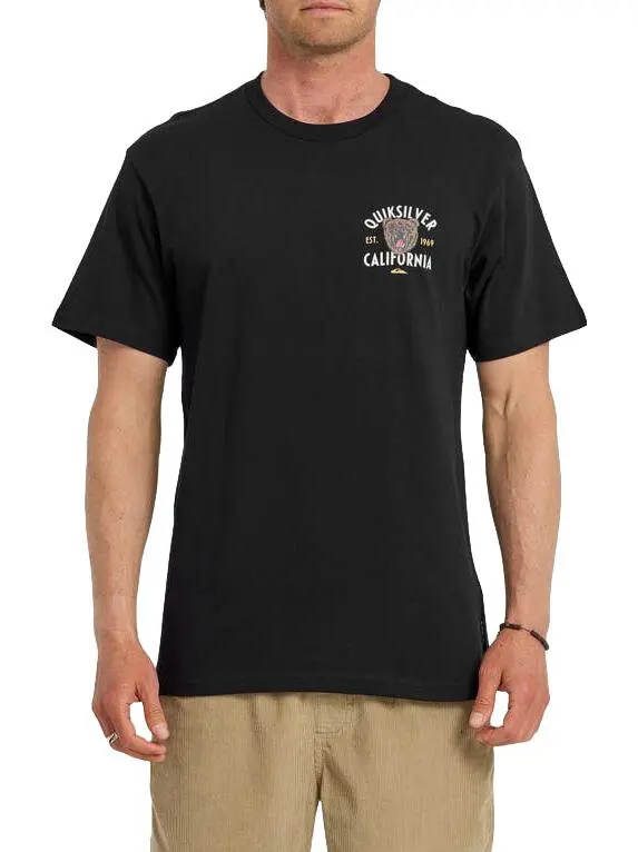 Quiksilver Ca Bear Cotton Graphic T-shirt - Black