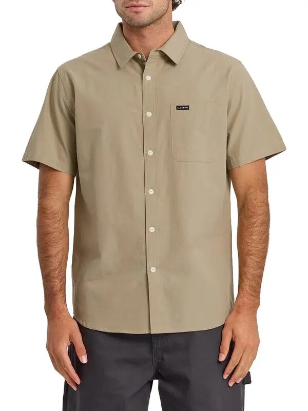 Quiksilver Shore Break Classic Short Sleeve Cotton Button-up Shirt - Seneca Rock