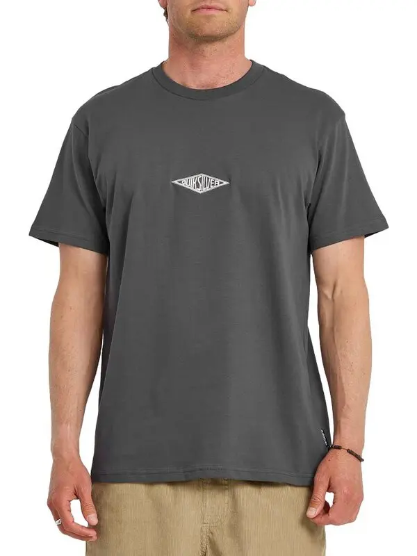 Quiksilver Work Ship Embroidered Cotton T-shirt - Iron Gate