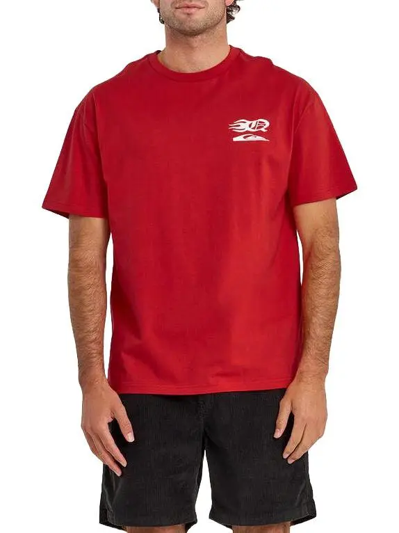 Quiksilver Stacked Mer Cotton Graphic T-shirt - Salsa