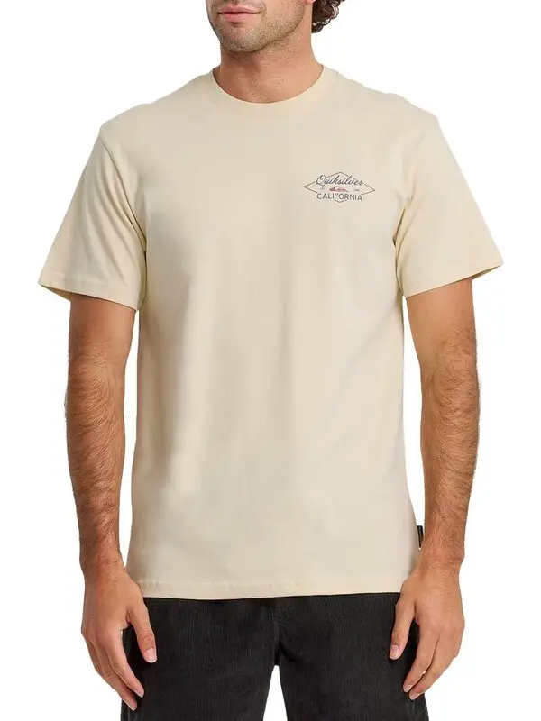 Quiksilver Ca San O Day Cotton Graphic T-shirt - Bone White