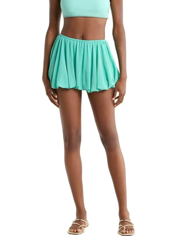 Ramy Brook Maddy Skirted Bikini Bottoms - Seaglass