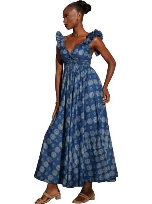 ELISAMAMA Ibukun Printed Maxi Dress - Blue