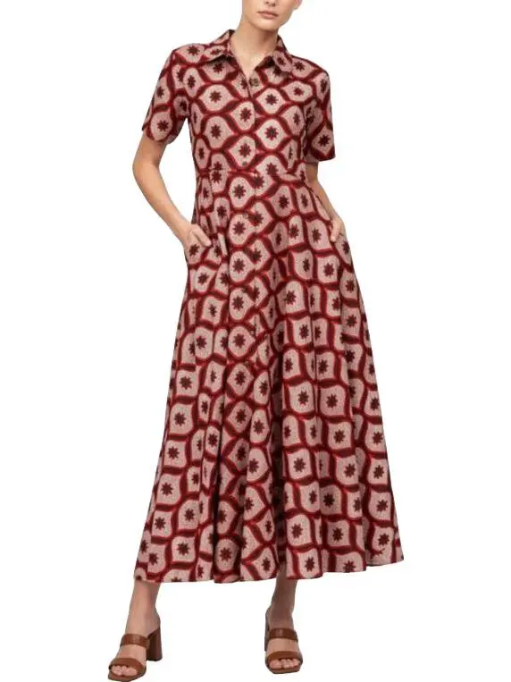 ELISAMAMA Feyi Shirt Dress - Red