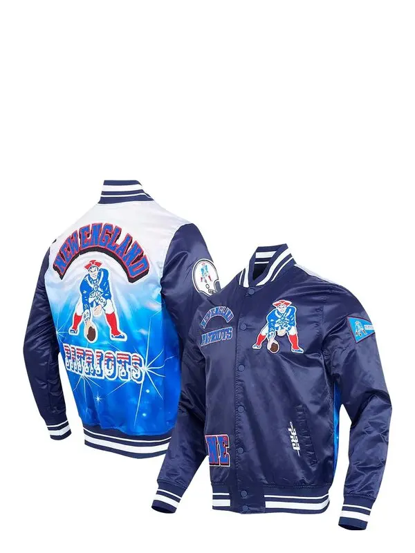 PRO STANDARD New England Patriots Sublimated Satin Full-snap Jacket - Navy