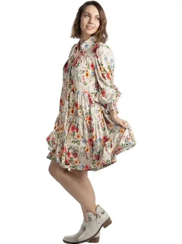LE FAFO Silvia Mini Dress - Floral Print
