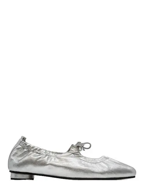 ALTA Gemma Leather Flats - Silver