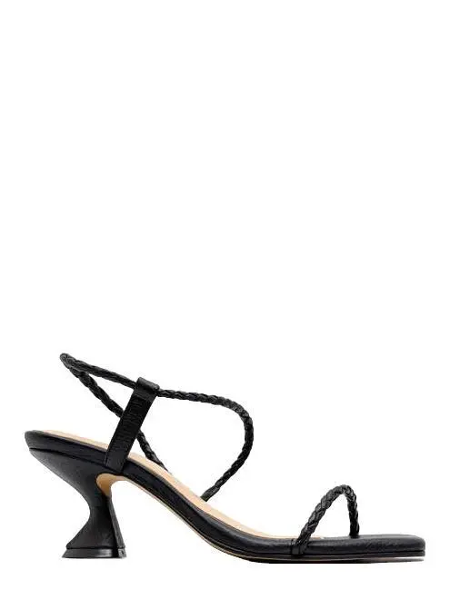 ALTA Dora Braided Leather Sandals - Black