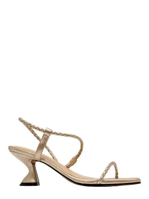 ALTA Dora Braided Leather Sandals - Gold