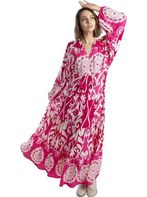 LE FAFO Eva Maxi Dress - Pink Printed
