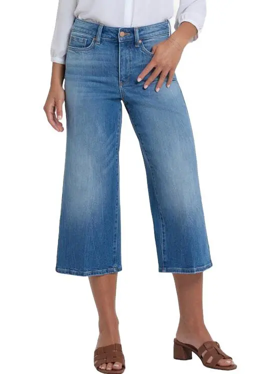 NYDJ High-waist Capri Wide-leg Jeans - Pacifica