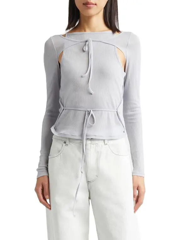 Eckhaus Latta Flip Tie Front Top - Tide