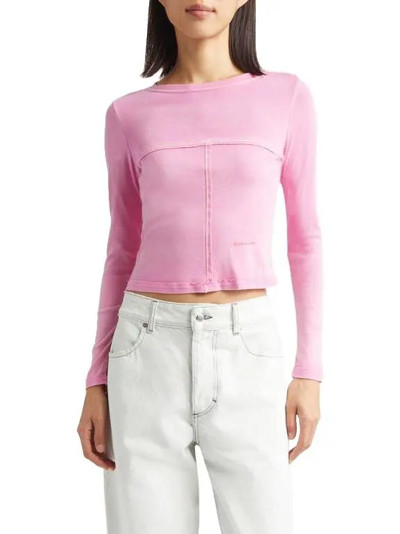 Eckhaus Latta Lapped Long Sleeve T-shirt - Bubblegum