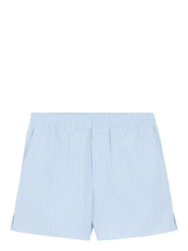 Ami Striped Cotton Shorts - Sky Blue
