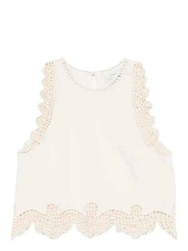 FORTE_FORTE Embroidered Cotton Top - White