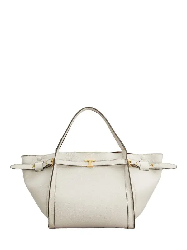 TOD'S Small Leather Tote Bag - White