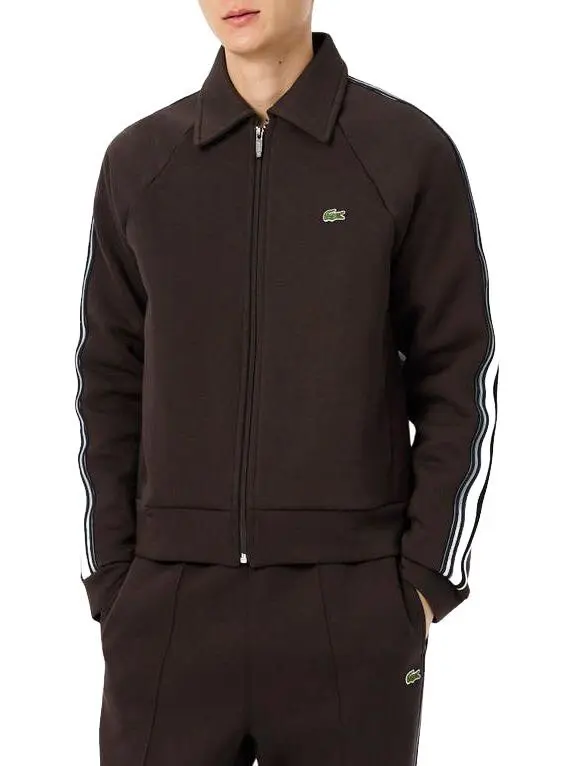 Lacoste Double Face Cotton-blend Zip Sweatshirt - Brown