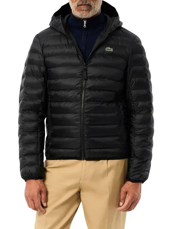 Lacoste Hooded Puffer Jacket - Black