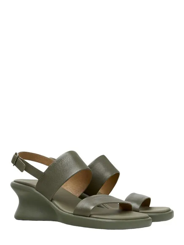 Camper Louise Slingback Wedge Sandals - Medium Green