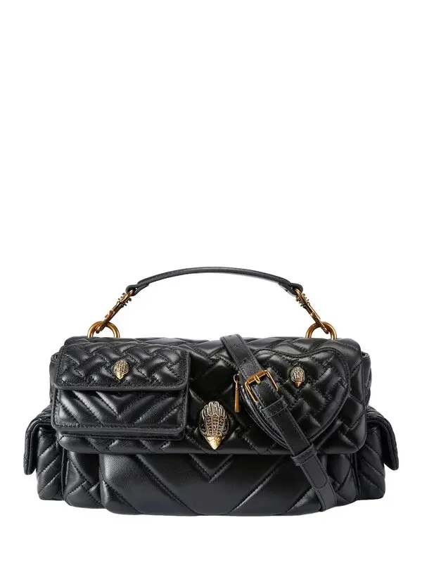 Kurt Geiger Kensington Multipocket Quilted Leather Shoulder Bag - Black