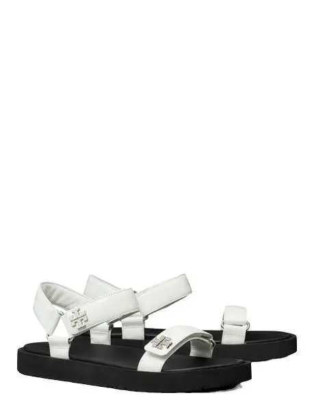 Tory Burch Kira Ankle Strap Sandal - Bianco/black/silver