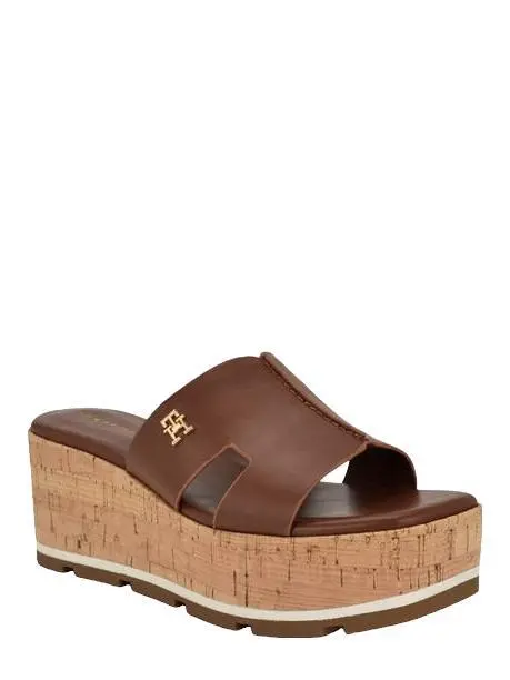 Tommy Hilfiger Heliena Platform Wedge Slide Sandal - Medium Natural