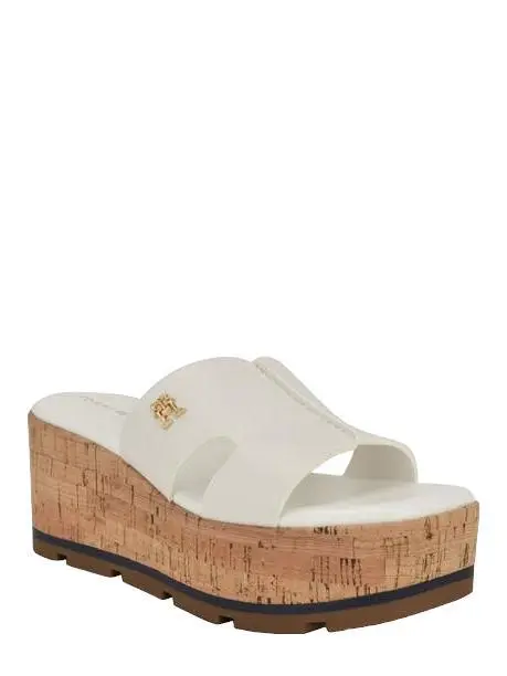 Tommy Hilfiger Heliena Platform Wedge Slide Sandal - Whi01