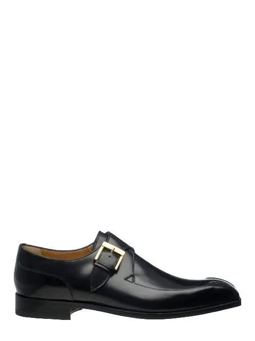 FERRINI French Calf Monk Strap Shoes - Black