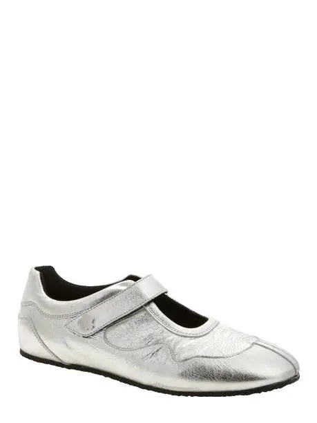 Cecilie Bahnsen Cosmo Mary Jane Sneaker - Silver Textured Leather