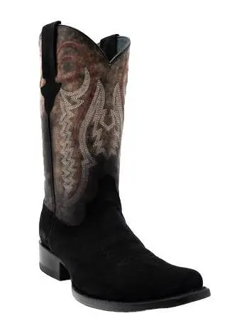 FERRINI Suede Roughrider Western Boots - Black