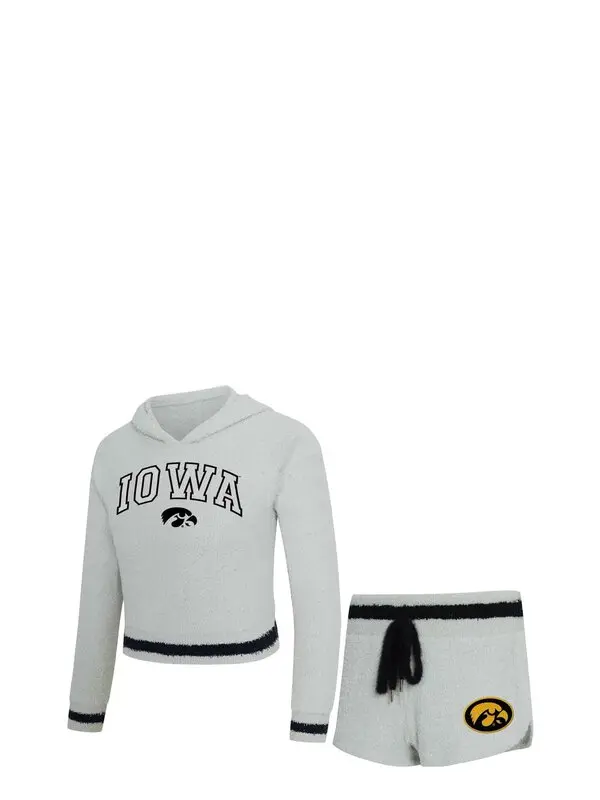 CONCEPTS SPORT Iowa Hawkeyes Whitley Long Sleeve Hoodie Top & Shorts Set - Gray