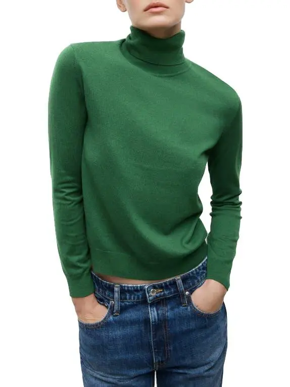 Mango Turtleneck Knit Sweater - Dark Green