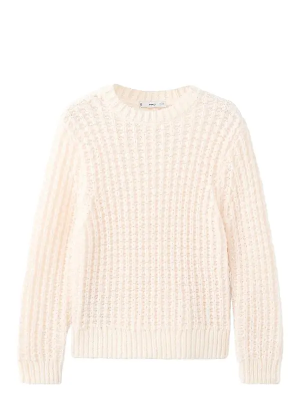 Mango Openwork Knit Sweater - Ecru