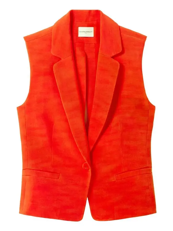Claudie Pierlot Button-fastening Tie-back Waistcoat - Orange
