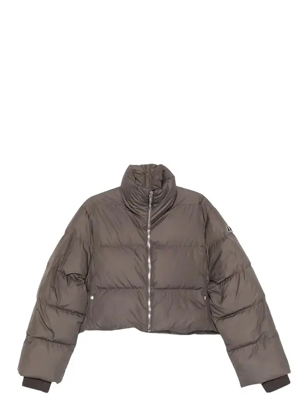 Rick Owens X Moncler Woven Cropped Cyclopic Jacket - Brown