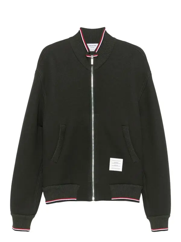 Thom Browne Oversized Funnel Neck Zip Up Jacket - Green