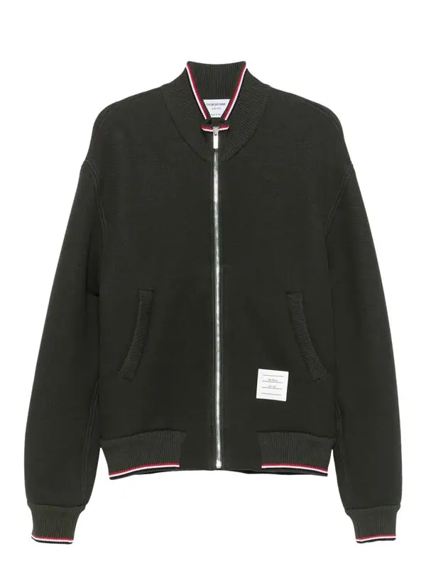 Thom Browne Oversized Funnel Neck Zip Up Jacket - Green