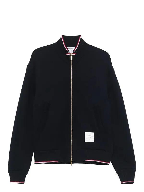 Thom Browne Oversized Funnel Neck Zip-up Jacket - Blue