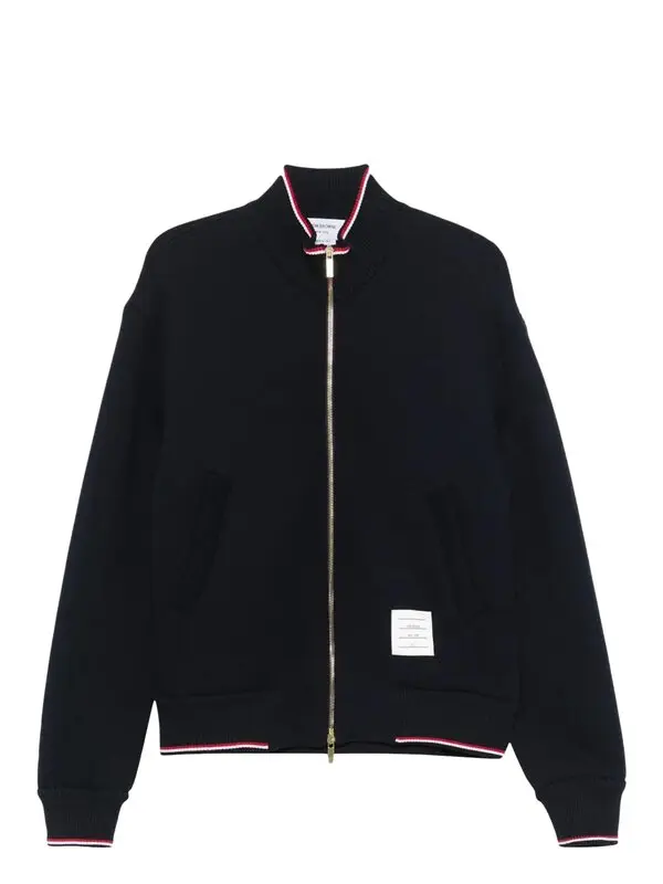 Thom Browne Oversized Funnel Neck Zip-up Jacket - Blue