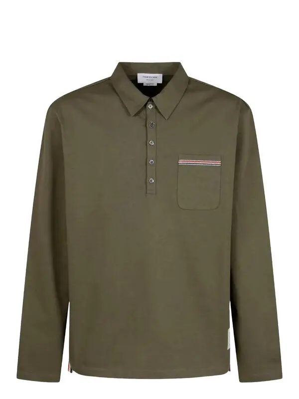 Thom Browne Oversized Long-sleeve Polo - Green