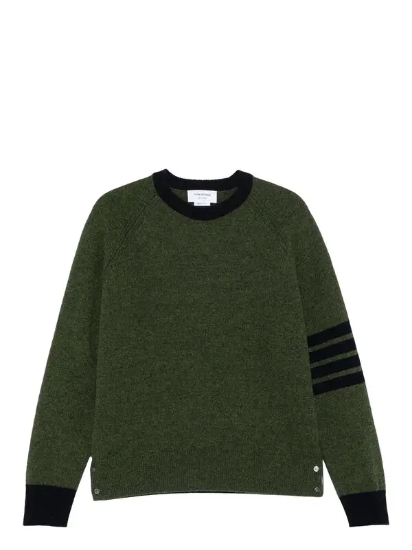 Thom Browne Raglan Sleeve Crew Neck Pullover - Green