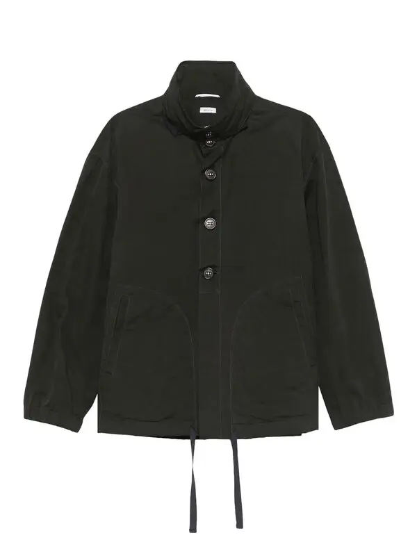 Thom Browne Combo Waxed Tech Hooded Anorak Coat - Green