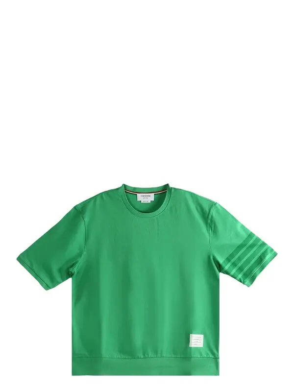 Thom Browne Garment Dyed Rib Cuff Tee - Green