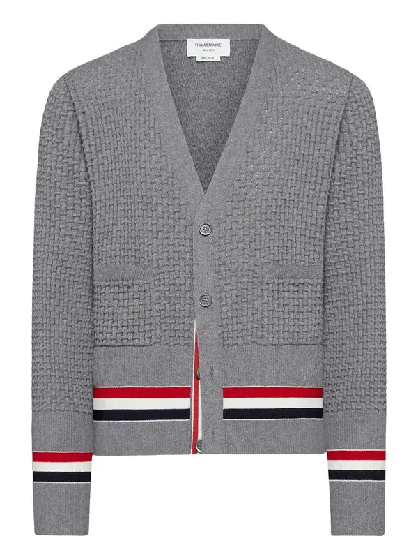 Thom Browne Classic V-neck Cardigan - Grey