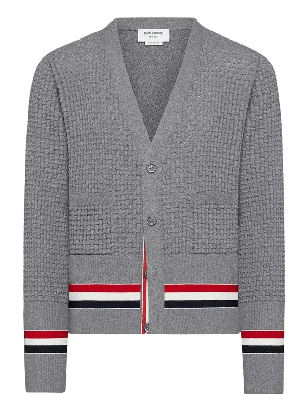 Thom Browne Classic V-neck Cardigan - Grey