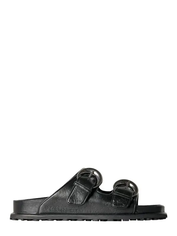MARINE SERRE Ground Embossed Sandal - Black