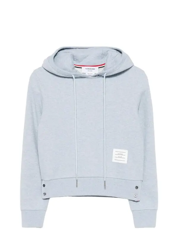 Thom Browne Brushed Loopback Hoodie - Blue