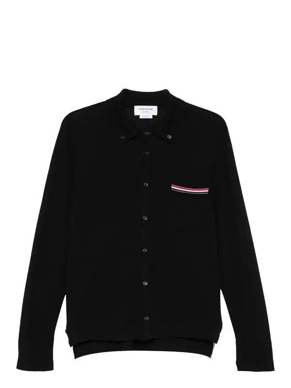 Thom Browne Jersey Stitch Button-down Shirt - Black